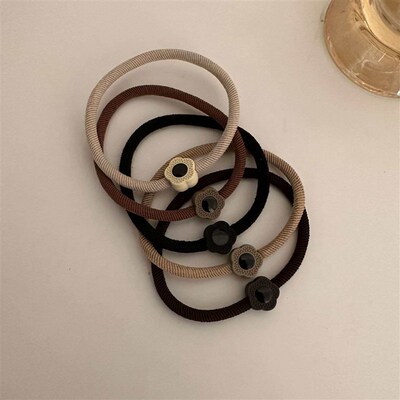 Milk Curry Color Pontail Hair Rope New High Elastic Rubber B