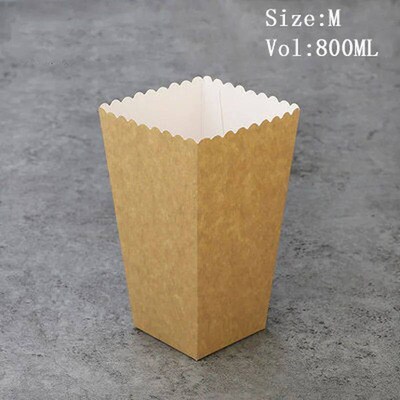 12 Pieces Pure Brown Kraft Popcorn Boxes Container Birthday
