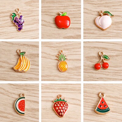 10pcs/lot Cute Enamel Charms for Earrings Pendants Necklace