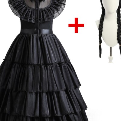 Wednesday Girl Costume for Carnival Halloween Black Events