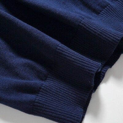 Solid Color Long Sleeve Sweater Mens V-neck Turtleneck Men
