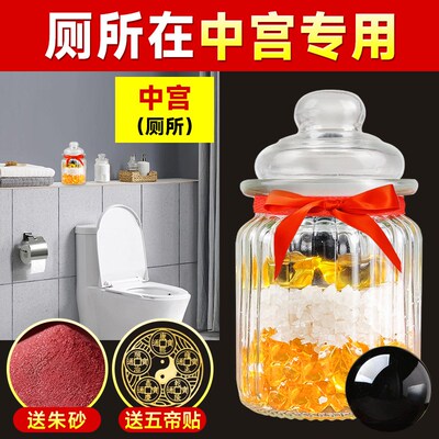 厕所在中宫专用安忍水202玻璃瓶六帝安仁水瓶水晶球铜钱家居摆件