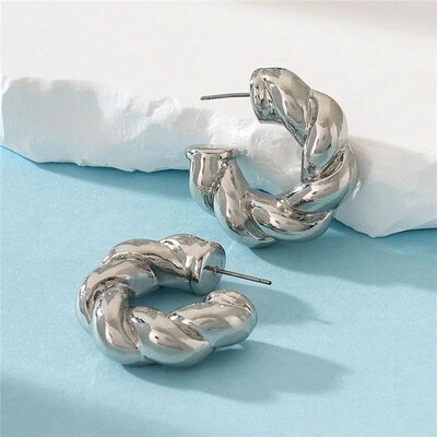 rendy Circle Twists Hoop Earring for Women Simple Temperamen