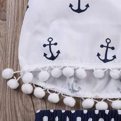 New Baby Girl Bikini Anchor Tops+Polka Dots 3Pcs Swimsuit Ha