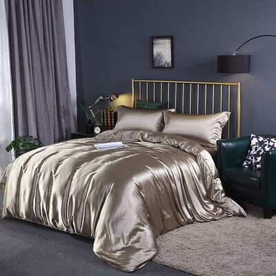 Silk four-piece set mulberry silk satin summer bedding sheel