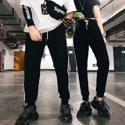 Spring Autumn Sweatpants Women Men Casual Pocket Loose Fitne