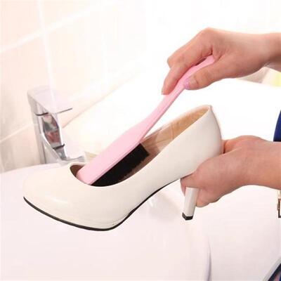 Long Handle Stiff Bristle Shoe Cleaning Brush, Plastic Shoe