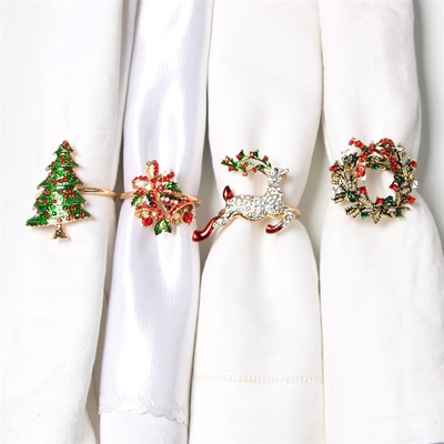 6Pcs Christmas Napkin Ring Holders Xmas table Decoration圣诞