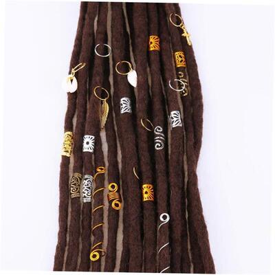 African Hair Rings Beads Cuffs Tubes Hair Braids Accessories
