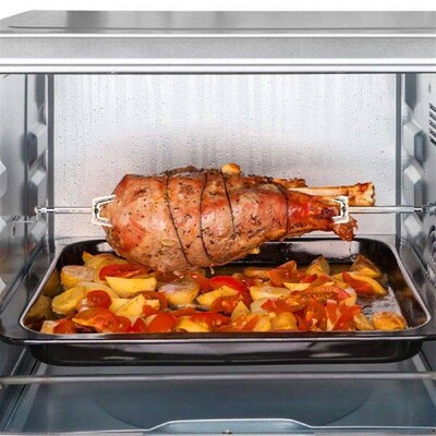 6 Sets Stainless Steel Rotating Roasting Fork Shaft