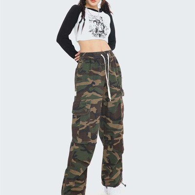 , new faion bran retro multi-pocket camouflage overalls men