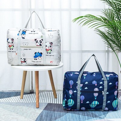 Waterproof Nylon Cartoon Gir Travel Bags Women Large Capaci