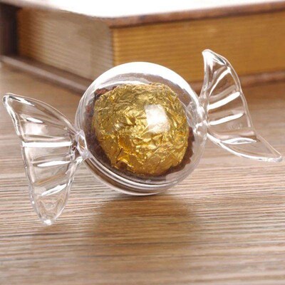 12Pcs Transparent Cute Candy Shaped Candy Box Wedding Birthd