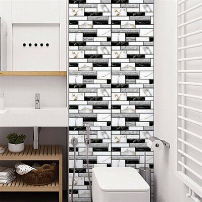 10Pcs Self-Adhesive PVC Tile Sticker Modern Style Wall Stick