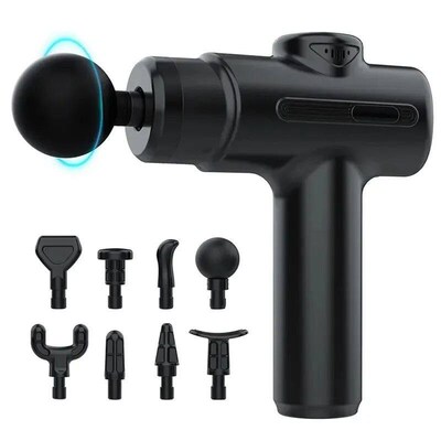 Electric Massage Gun Deep Tissue Facial Massgaer 8 Heads Arm