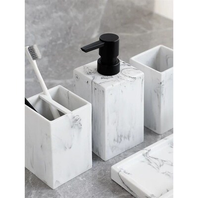 Bathroom Accessories Complete Marble Pattern Lotion Soap Dis