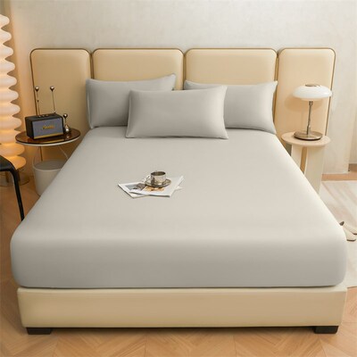 100% cotton fitted sheet with elastic band solid bed cover