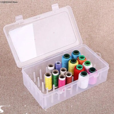 1pc 42 Axis Sewing Threads Box Transparent Needle Wire Stora
