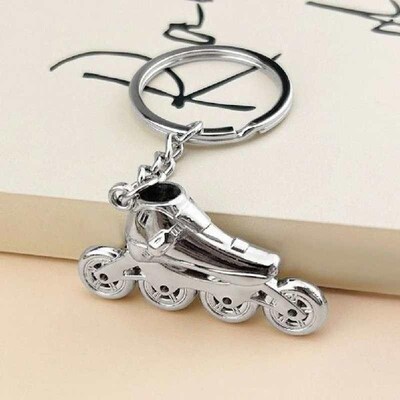 Roller Skate Keychain Skating Gift Mini Scroll Wheel Zinc