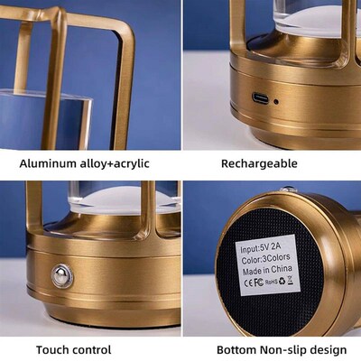 Crystal Lamp Plastic Bedside Table Bedroom Led Touch Table L