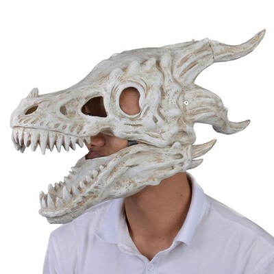 Dragon Mask Movable Jaw Dino 龙骨头面具 嘴巴可动恐龙头套