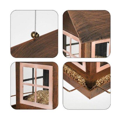 Outdoor Bird Feeder House Shape Bird Food Container for