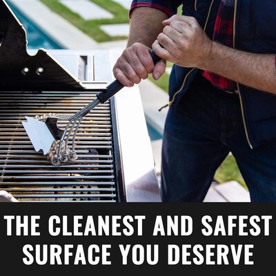 Grill Brush Bristle Free  Coils and Scraper  Cleaning