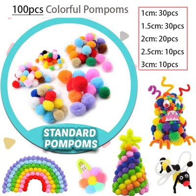 Colorful Pipe Cleaners Craft Kit Popsicle Plush s Pompoms er