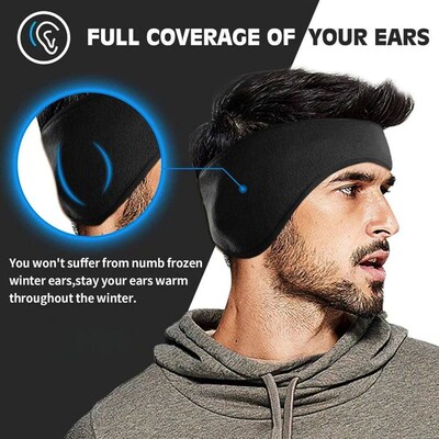 Winter Fleece Ear Warmers Muffs Headband for Men Women Ski