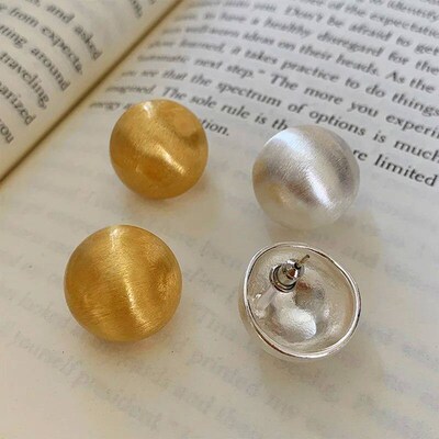 Luxurious Simple Design Brushed Frosted Metal Semicircle Ear