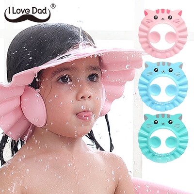 Cute Baby Bath Shower Cap Adjustable Kids Infant Girl Boy Ea
