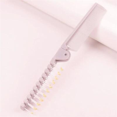 Portable foldable comb with double toothed folding comb, sui