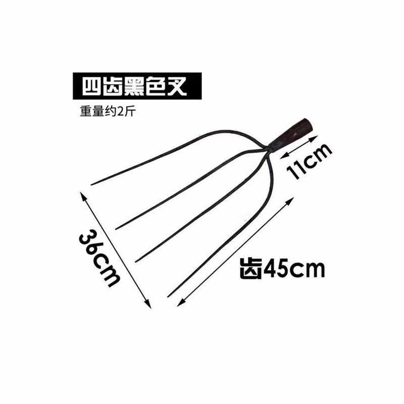 大号钢叉草叉泥叉四股叉多股叉叉子扁头耙子落叶叉空心叉铁叉垃圾