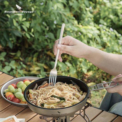 Biwei Pure Titanium Spoon Fork Knife Square Chopsticks