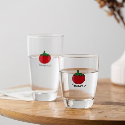 Korean juice glass tomato design heat-resistant milk cup