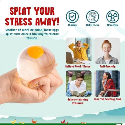 Yolk Balls for Kids Splat Ball Squishy Clear Egg Yolk Fun