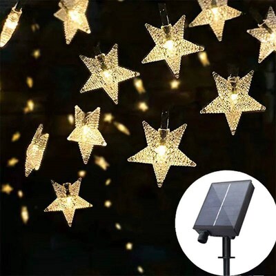 Solar Star String Lights Outdoor Waterproof LED Solar Powere