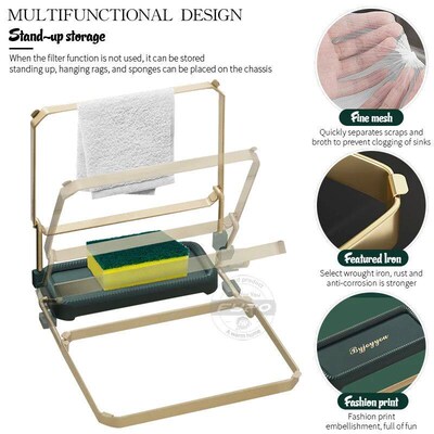 Kitchen filter rack Kitchen sink water tank folding water si