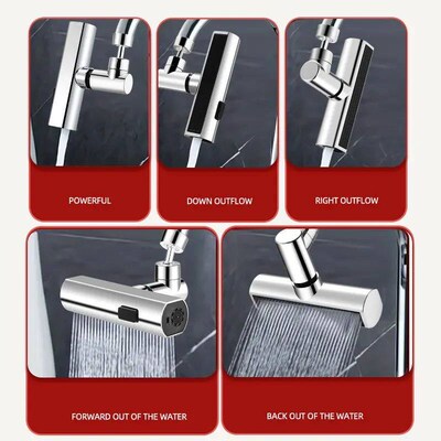New Kitchen Waterfall Three-mode Universal Swivel Extension