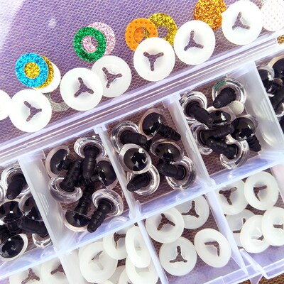High Quality 30pcs/box Plastic Safty Glitter Glass Eyes For