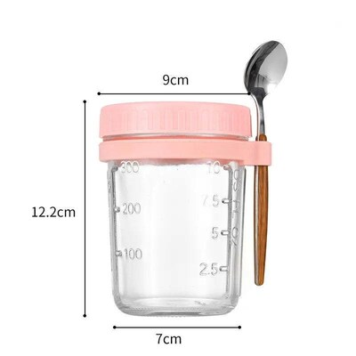 1Pc 350/400ml Overnight Oats Jars Milk Fruit Salad Seal Food