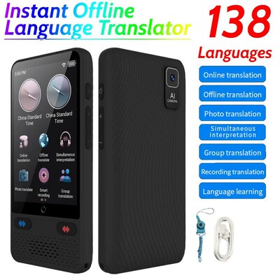 Instant Offline Language Translator Device with Online Offli