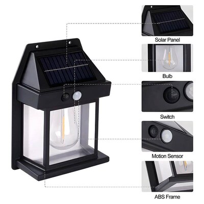 Solar Lights Outdoor Exterior Wall Lamps Retro Body Inductio