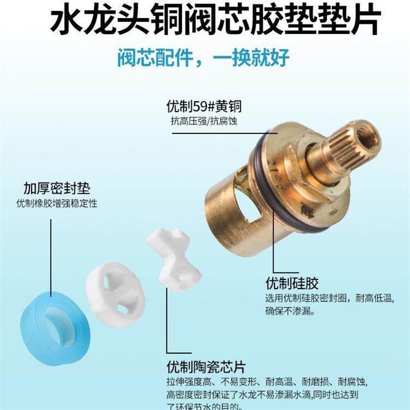 Comprehensive set of universal cold and hot water faucet cor