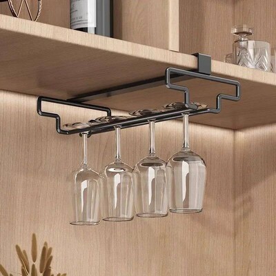 Cabinet Hanging Metal Wine Glass Rack Cabinet Stemware Holde