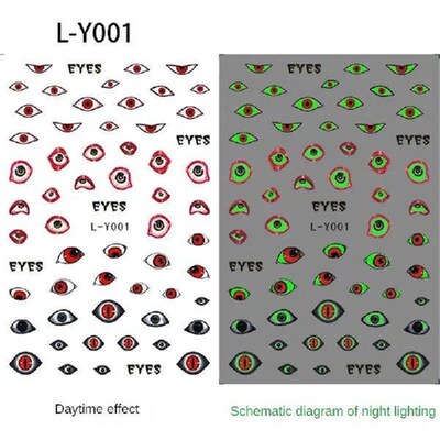 Halloween Glow Nail Art Stickers 3D Spider Web Fluorescence