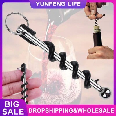 1pc Wine Opener Corkscrew Stainless Steel Cork Remover Pocke