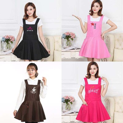 Home Cute Apron Beauty Nail Art Work Clothes Waist Embroider