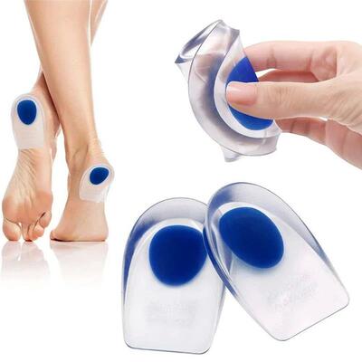 Soft Silicone Gel Insoles for Heel Spurs Pain Relief Foot Cu