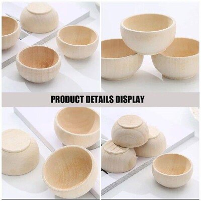 5 Pcs Wooden Small Bowl Unfinished Playthings Blank Bowls